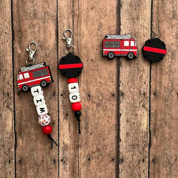 Fire Truck Badge Charm - Etsy