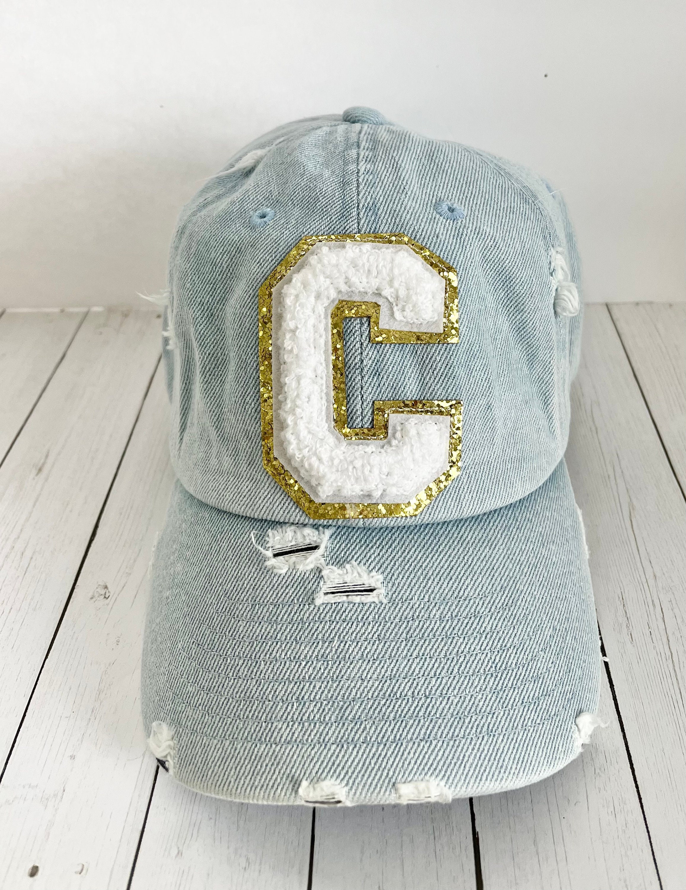 Mesh Back Ponytail Vintage Letter Patch Hat, Chenille Letters, Baseball ...