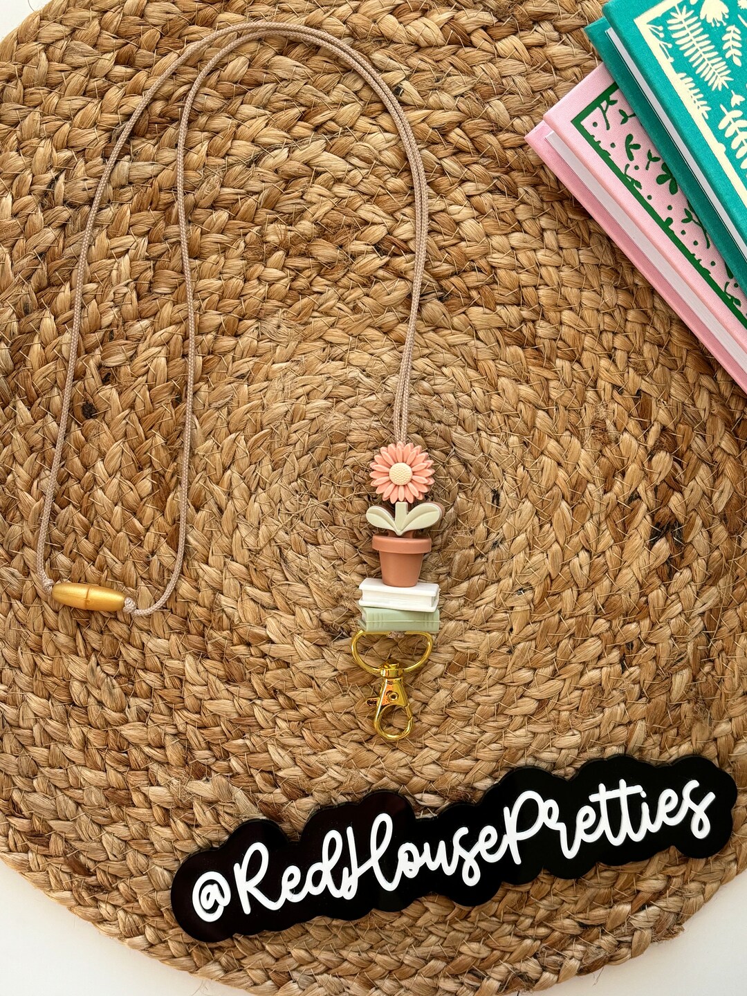 Flower Pot Lanyard, Teacher Gift, Badge ID Holder, Office, Student Id ...