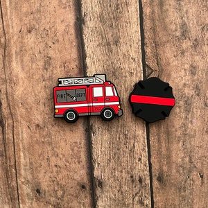 Fire Engine Custom Name Tag Keychain, Zipper Charm, Name Tag, Gift ...