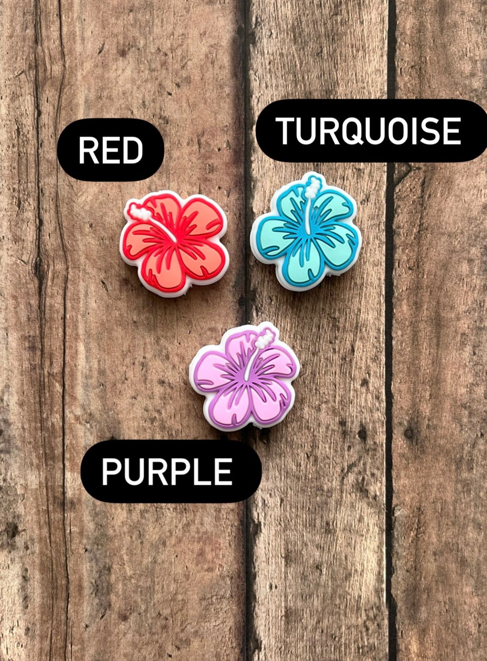 Hibiscus Custom Name Tag Keychain, Zipper Charm, Name Tag, Gift ...