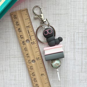 Bookworm Keychain, Bag Bling, Gifts for Her, Gift, Keychain, Worm ...