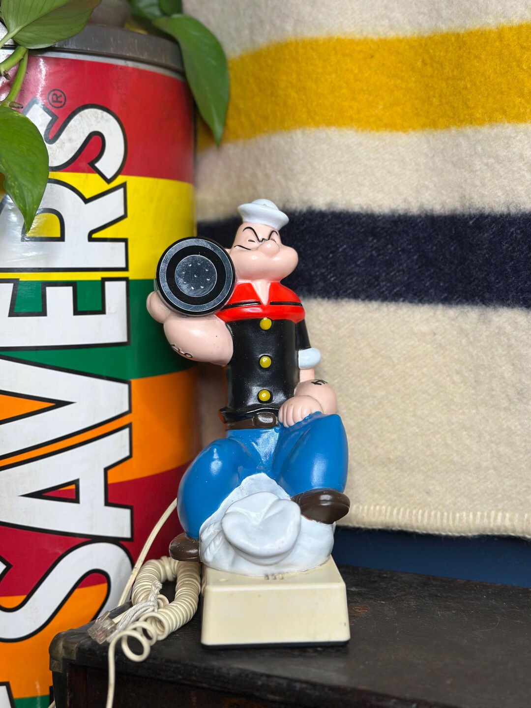 Vintage 1980s Popeye the Sailor Man Figure Landline Novelty Telephone ...