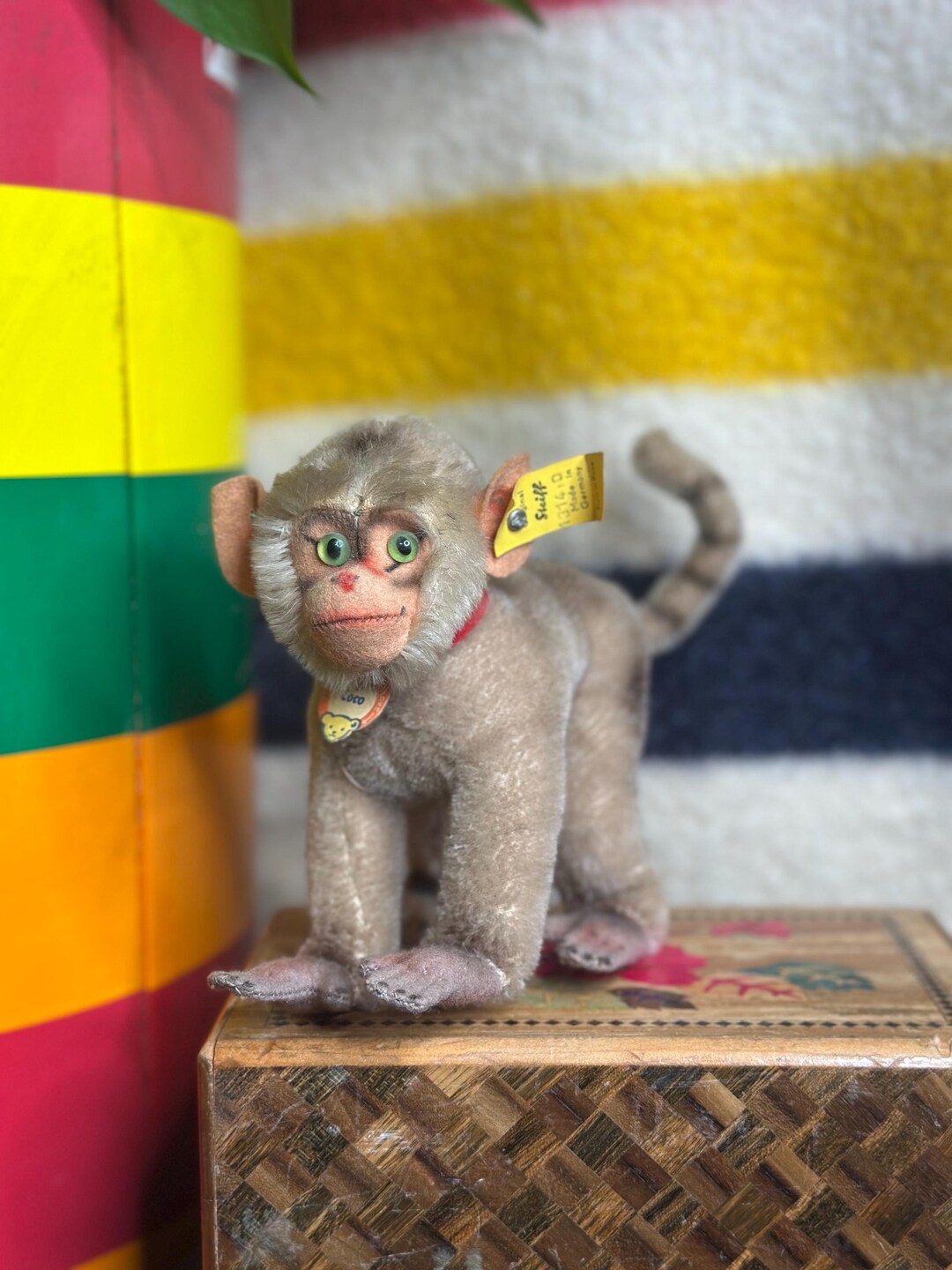 Vintage 1960s Coco Steiff 5" Baboon With Original Name Tag and Button ...