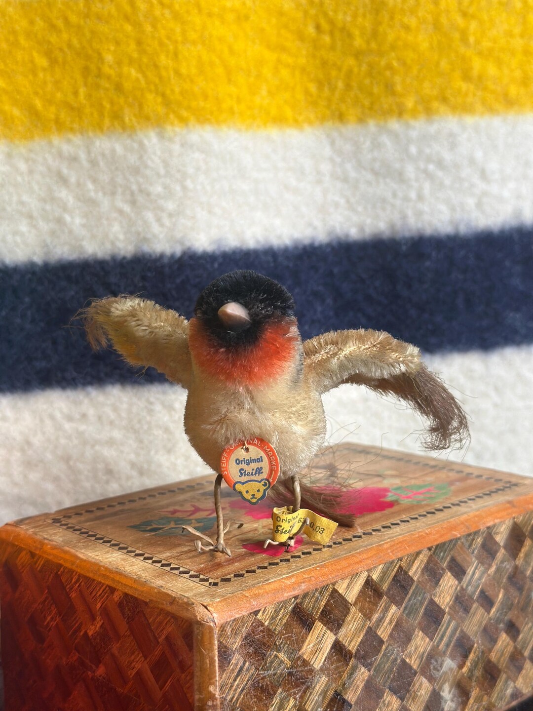 Vintage 1960s Original Steiff 5" Sparrow Bird With Original Name Tag ...