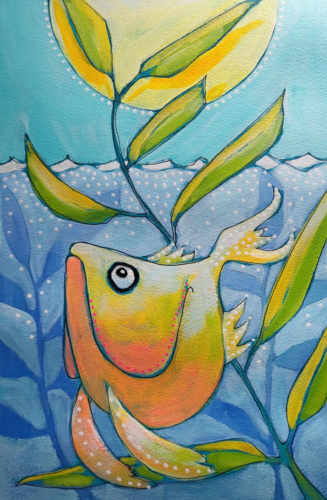 Moonlight. A Funky Fish Collection Art Reproduction Print - Etsy