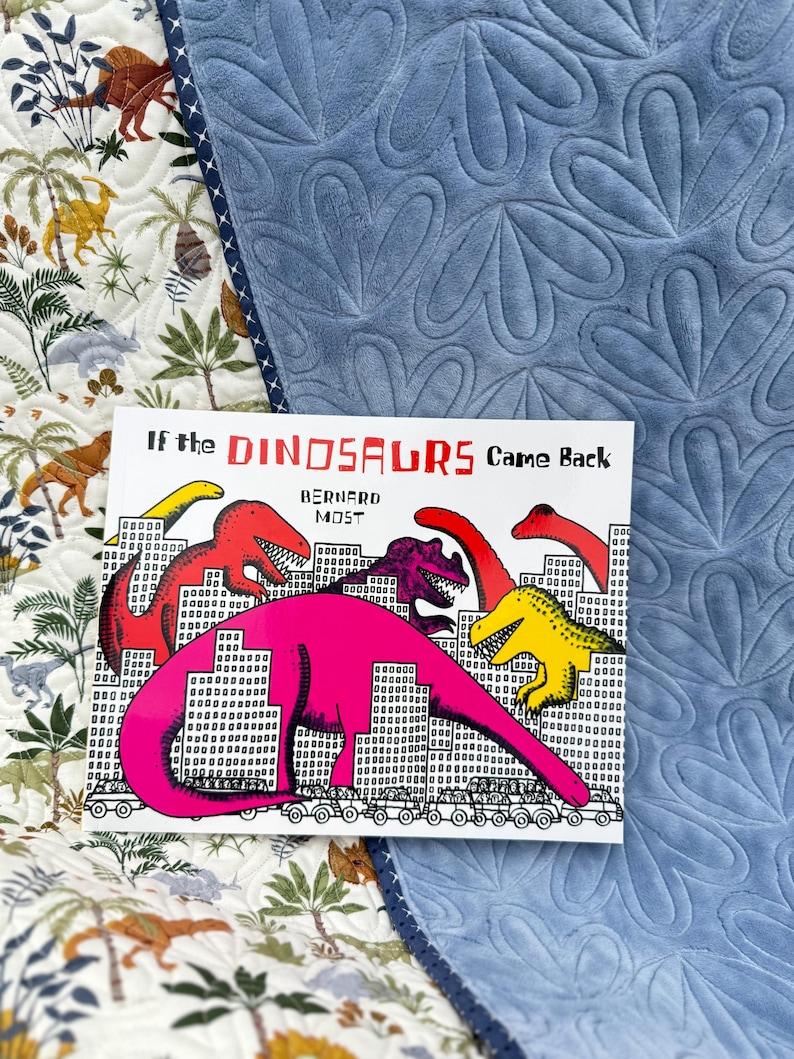 Dinosaur Whole Cloth Quilt Gift Set - - "if the Dinosaurs Came Back ...