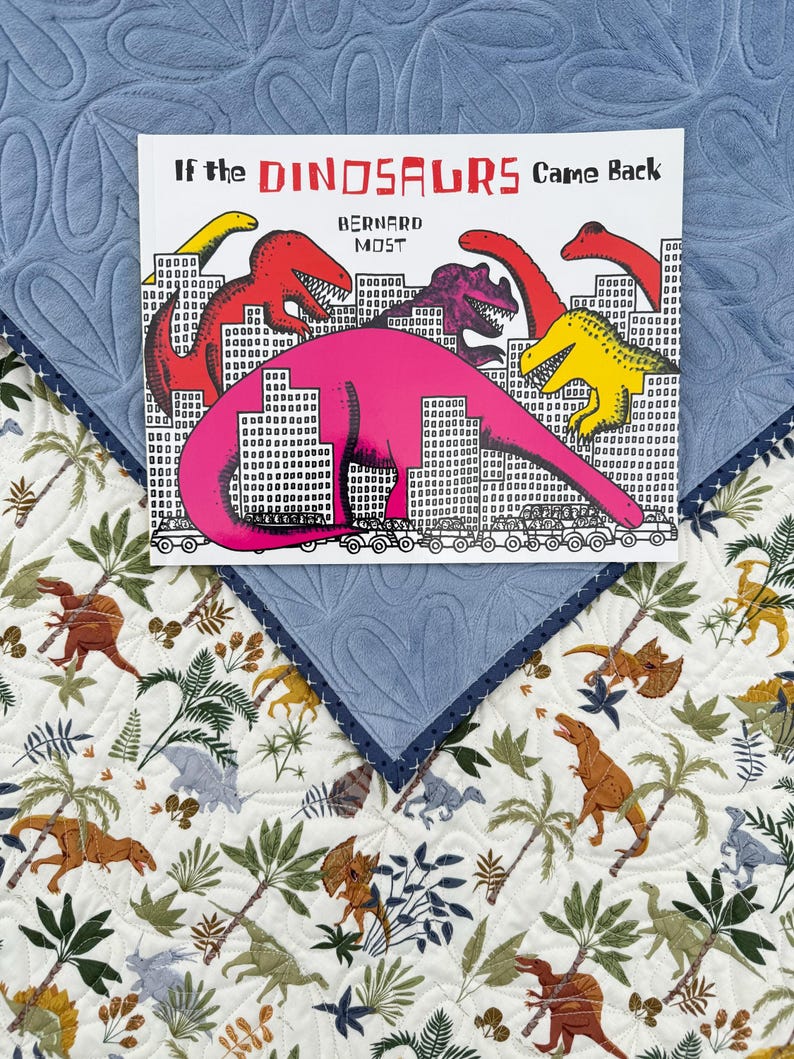 Dinosaur Whole Cloth Quilt Gift Set - - "if the Dinosaurs Came Back ...