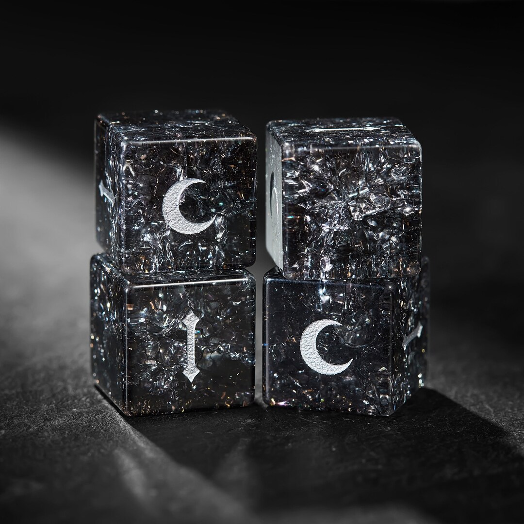 Black Lightning Glass Fudge Dice Fate Dice D6 - Etsy