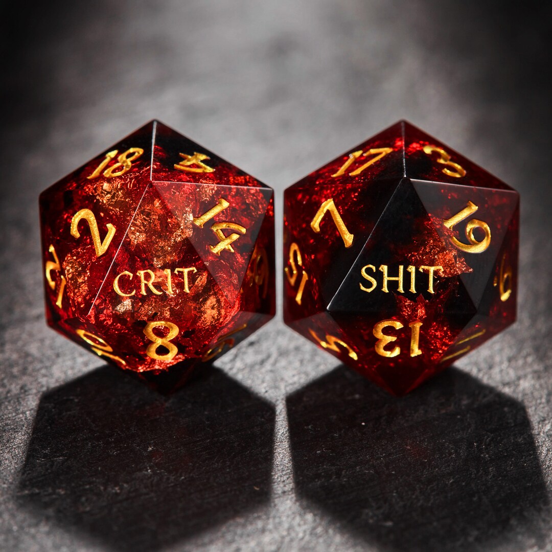Black Red Crit Dice Set - Etsy