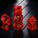 Blood Red Glass Rogue Moon Motif Spider Dice Set - Etsy