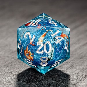 Aquamarine Koi Fish Liquid Core Dice Set - Etsy