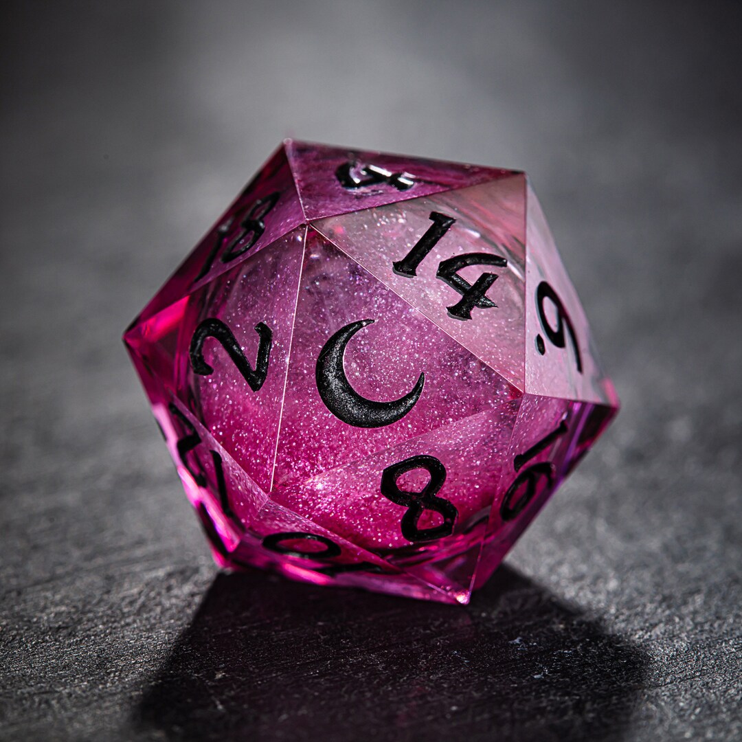 Pink Sand Liquid Core Resin Moon Dice Set - Etsy