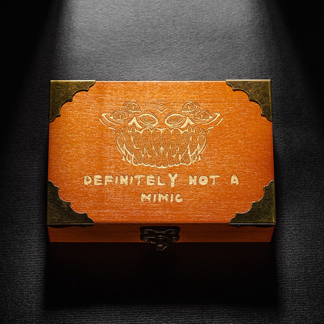 Retro Wood Not A Mimic Motif Dice Box - Etsy