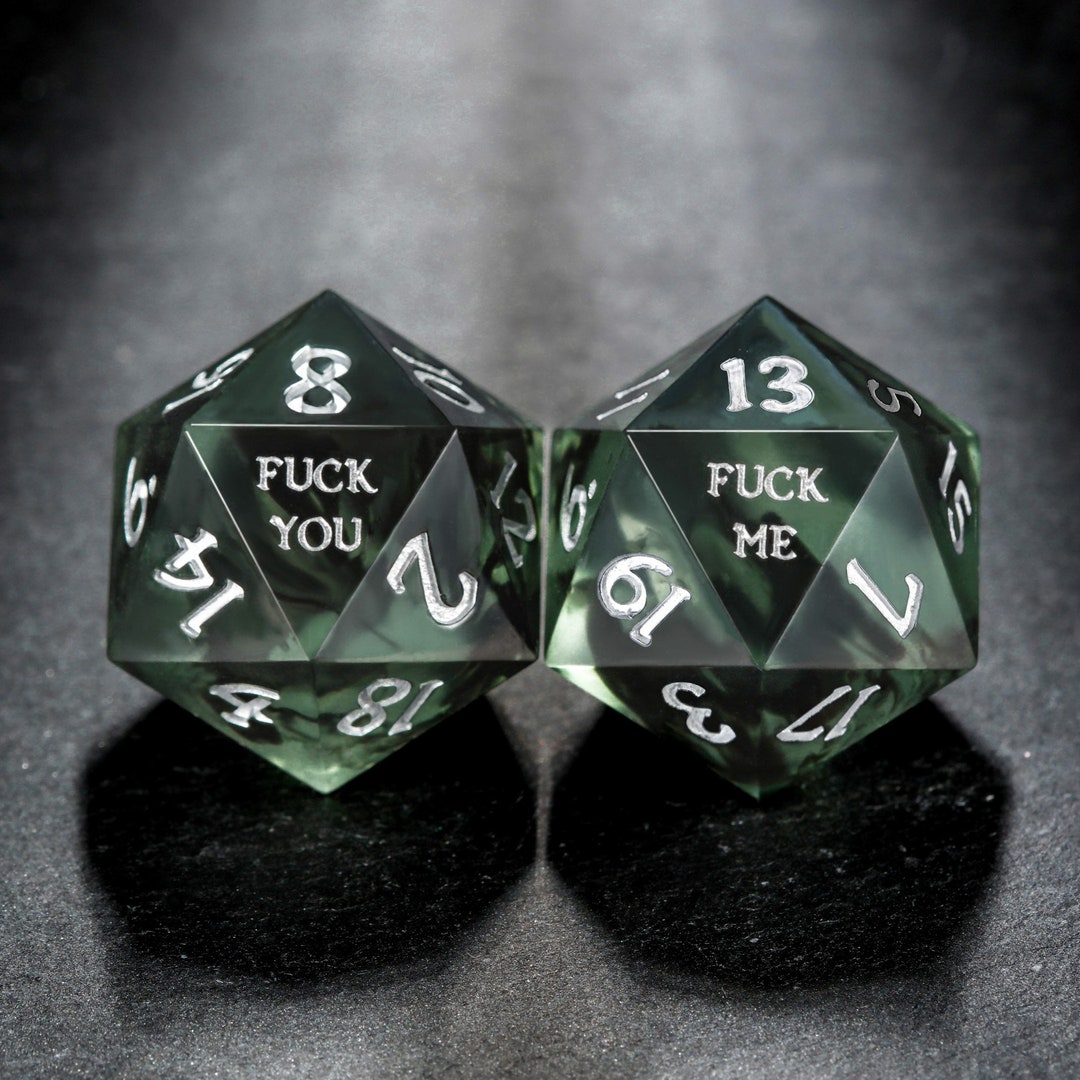 Smoky Dark Olive Resin F Word Dice Set - Etsy