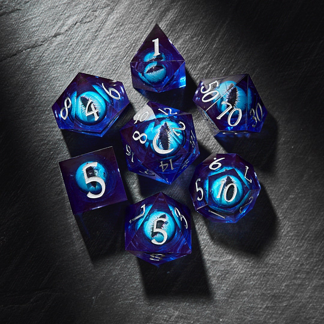 Floating Ice Pupil Dragon's Eye Liquid Core Moon Dice Set - Etsy