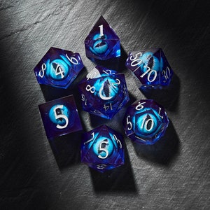 Floating Ice Pupil Dragon's Eye Liquid Core Moon Dice Set - Etsy