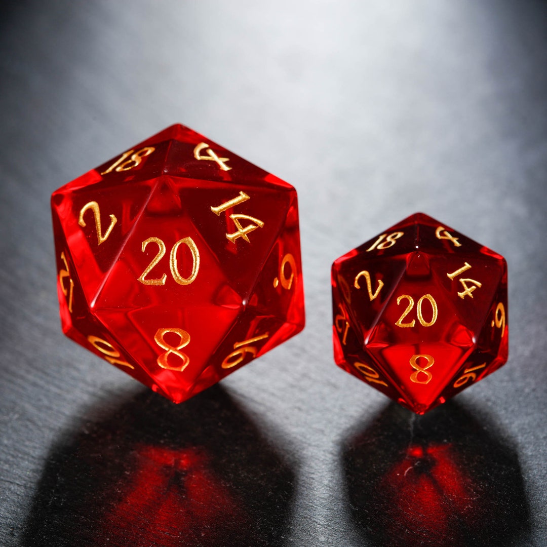 Blood Red Glass Dice Chonk D20 - Etsy