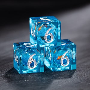 Aquamarine Koi Fish Liquid Core Dice Set - Etsy