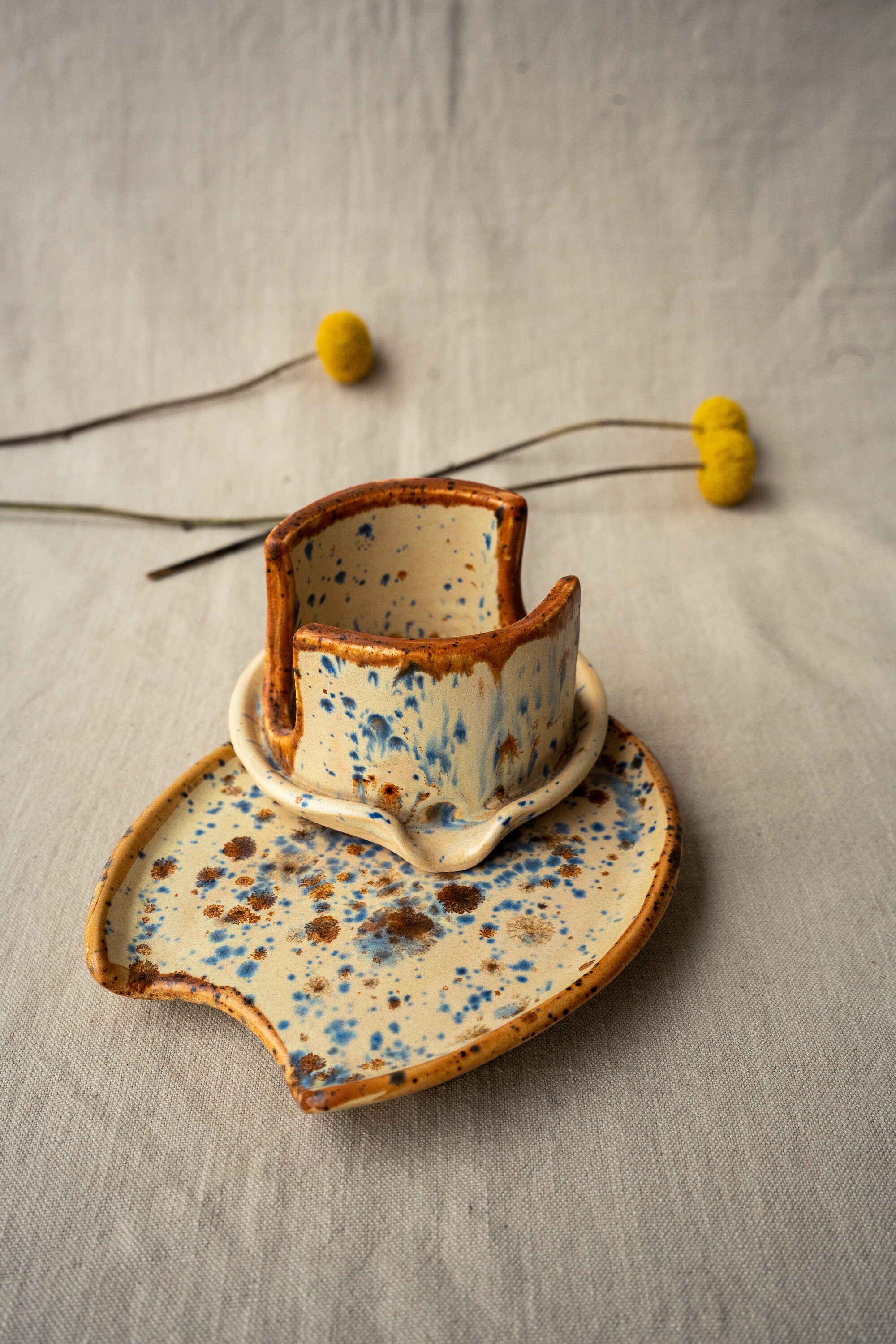 Kitchen Set, Sponge Dish Drainer, Handmade Ceramic Sponge Holder ...