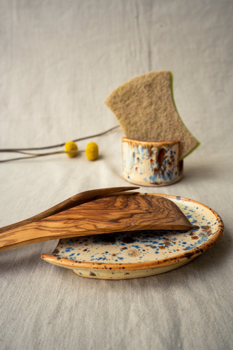 Kitchen Set, Sponge Dish Drainer, Handmade Ceramic Sponge Holder ...