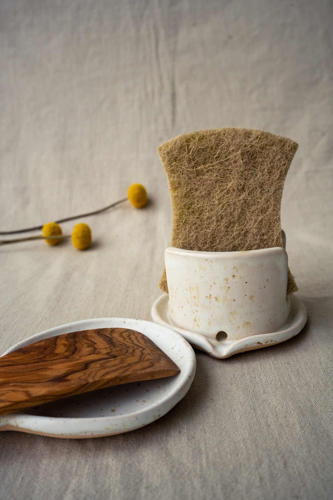Kitchen Set, Sponge Dish Drainer, Handmade Ceramic Sponge Holder ...