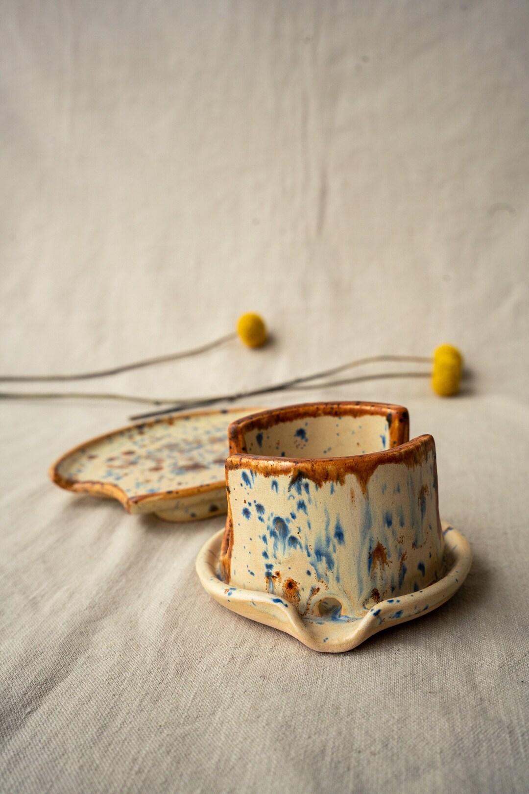 Kitchen Set, Sponge Dish Drainer, Handmade Ceramic Sponge Holder ...