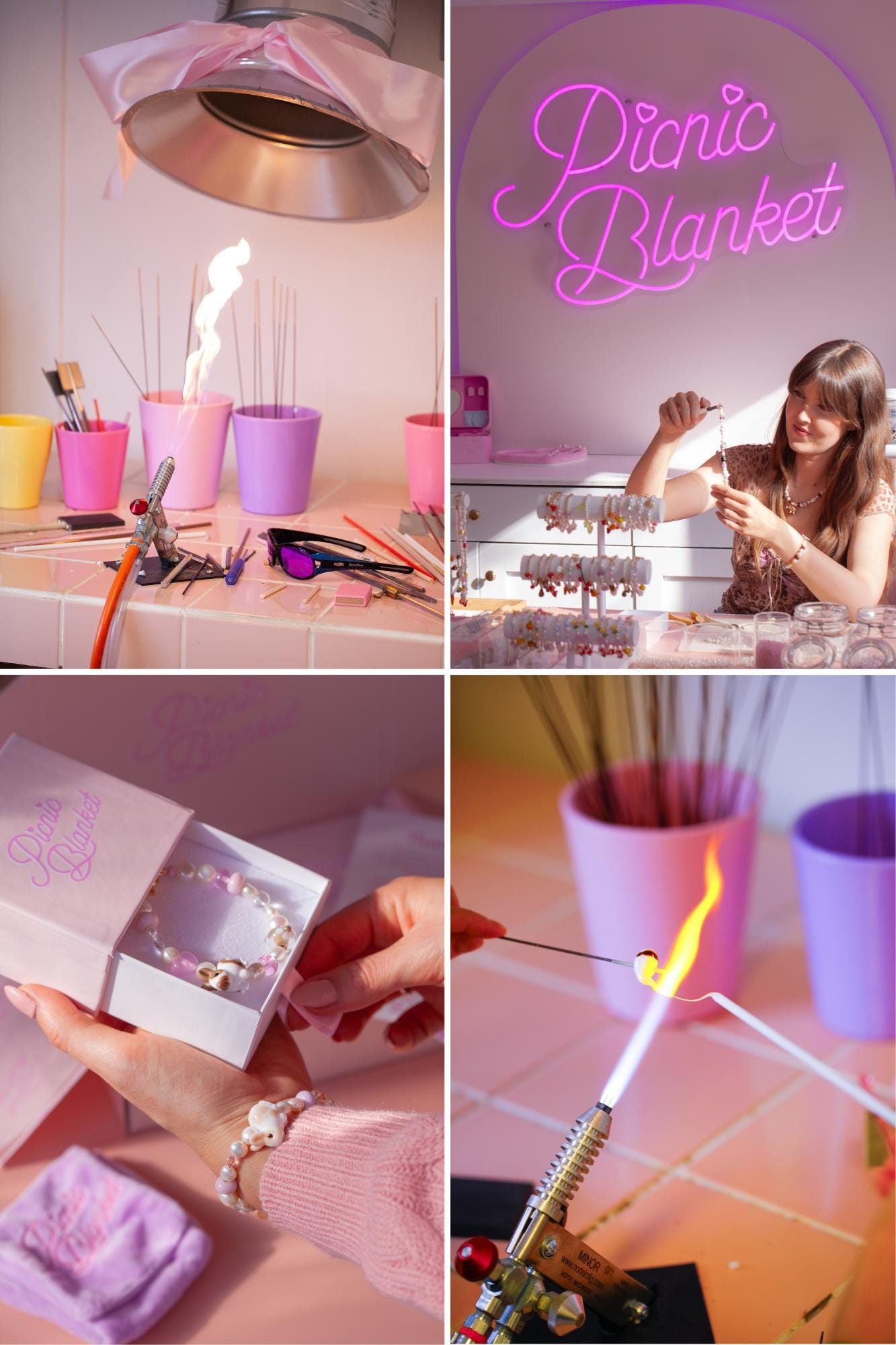 Blackberry and Bramble Necklace, Glass Lampwork Handmade Beaded ...