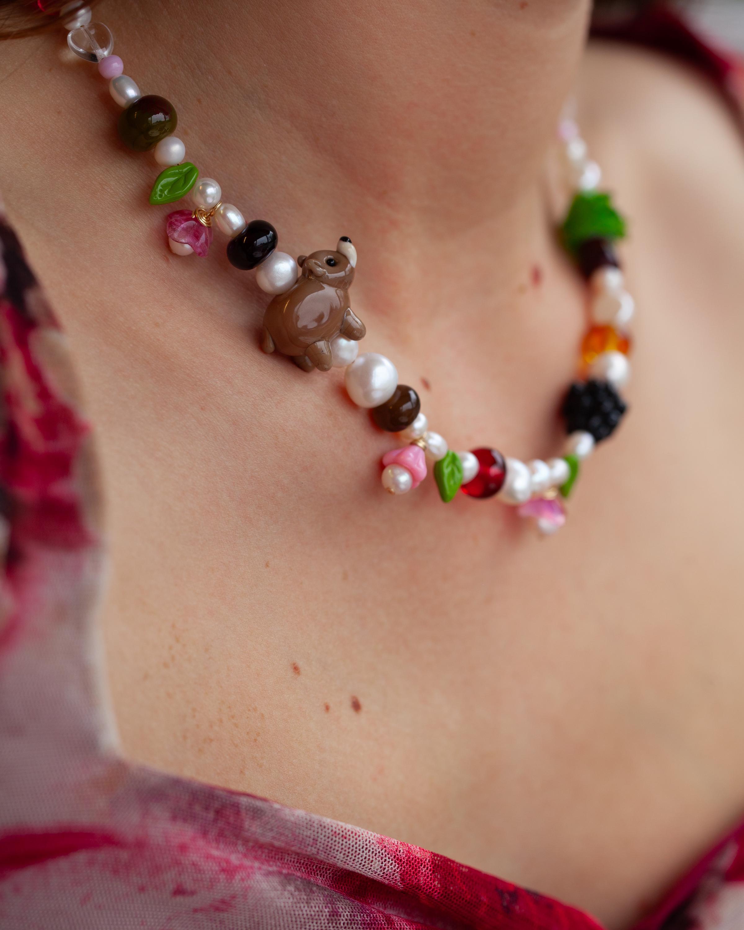 Lost in the Woods Necklace, Glass Lampwork Handmade Beaded Necklace by ...