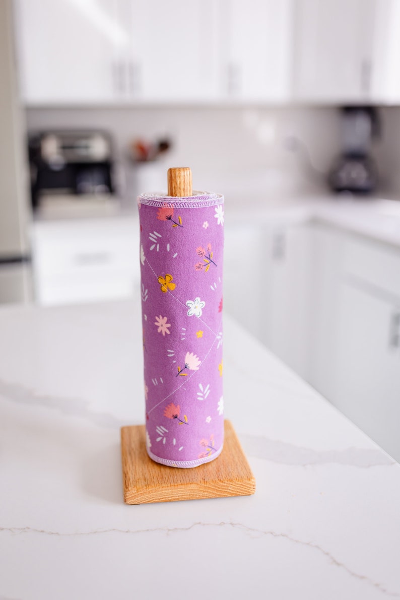 Pretty Purple Floral Reusable Paper Towels| | Eco Friendly Cloth Paper ...