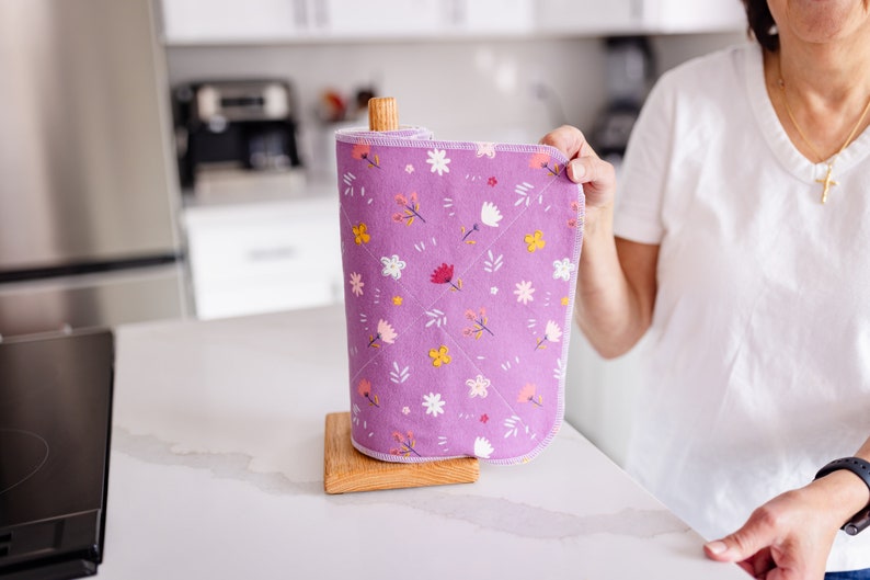 Pretty Purple Floral Reusable Paper Towels| | Eco Friendly Cloth Paper ...