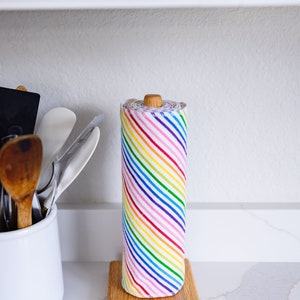Rainbow Stripes | Reusable Paper Towels | Paper Towel Holder | Rainbow ...