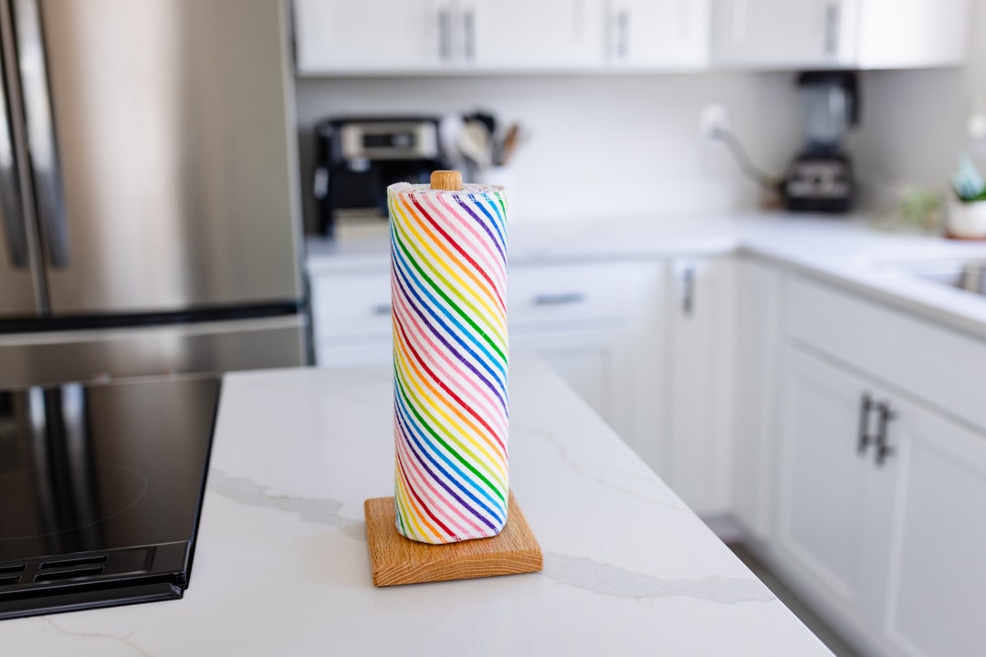 Rainbow Stripes | Reusable Paper Towels | Paper Towel Holder | Rainbow ...