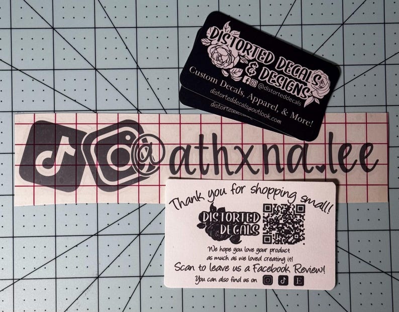 Custom Social Media Handle Decal Instagram Tiktok Facebook Name Decal ...