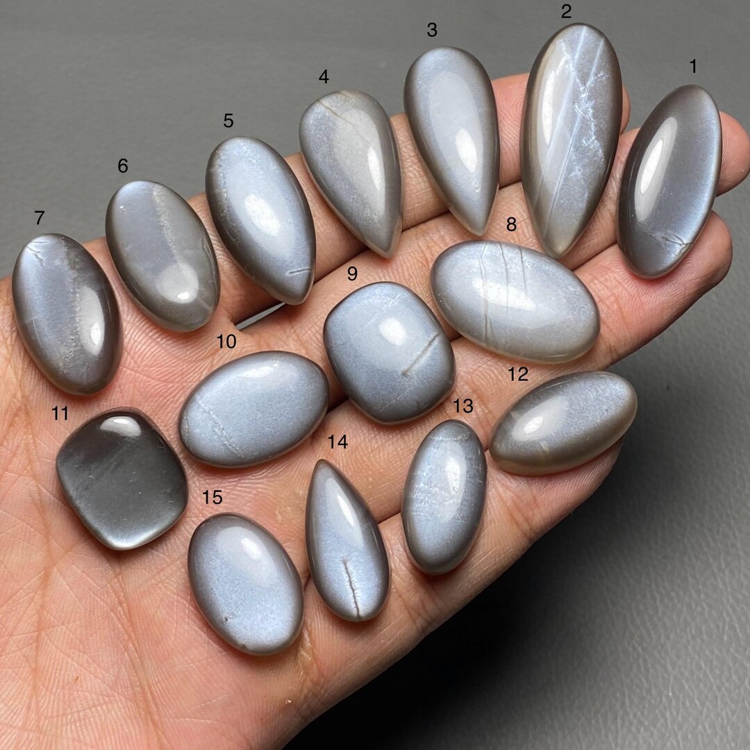 Gray Moonstone A One Quality 100% Natural Gray Moonstone Cabochon Loose ...