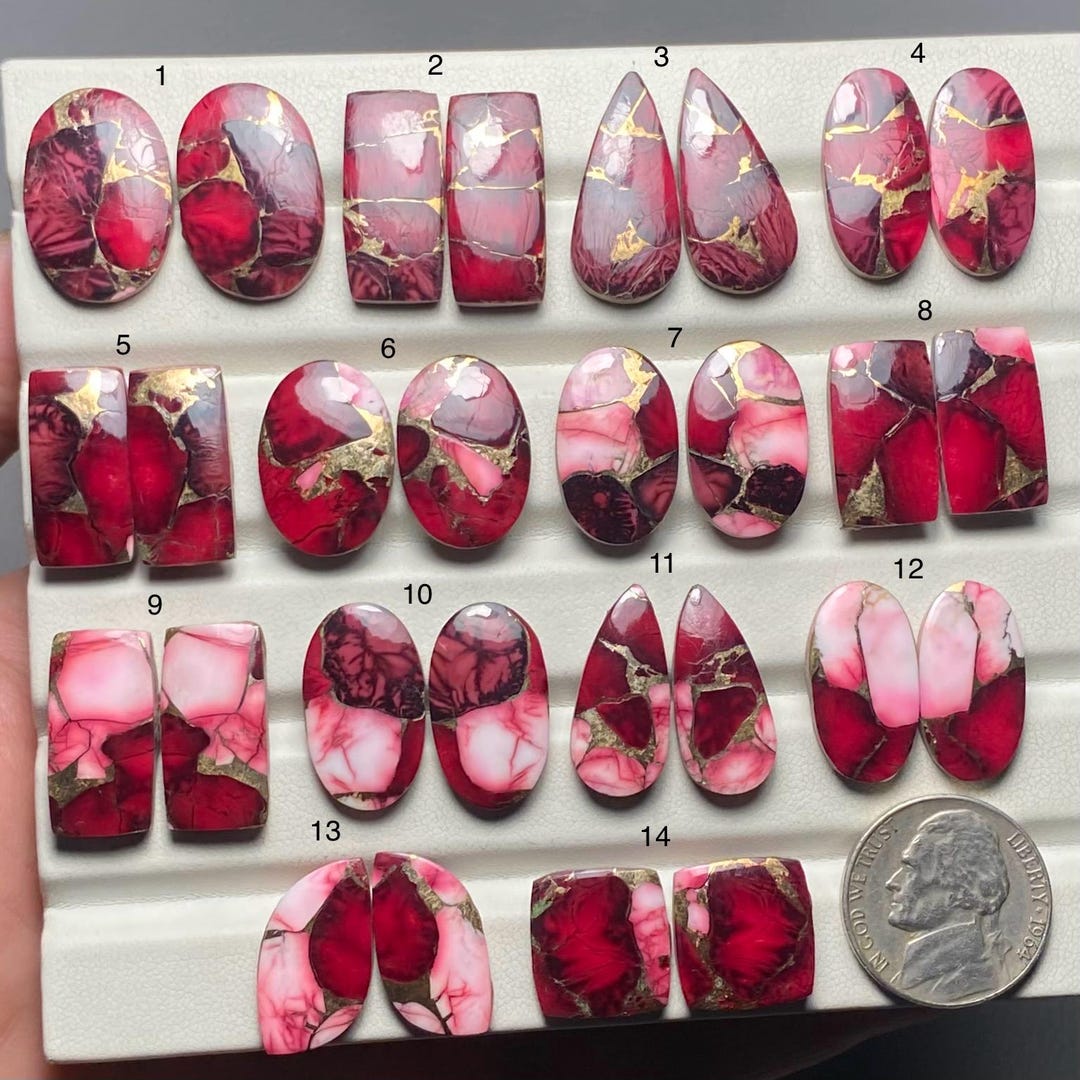 Red Rose Dahlia Mohave Copper Turquoise Pair A One Quality Red Rose ...