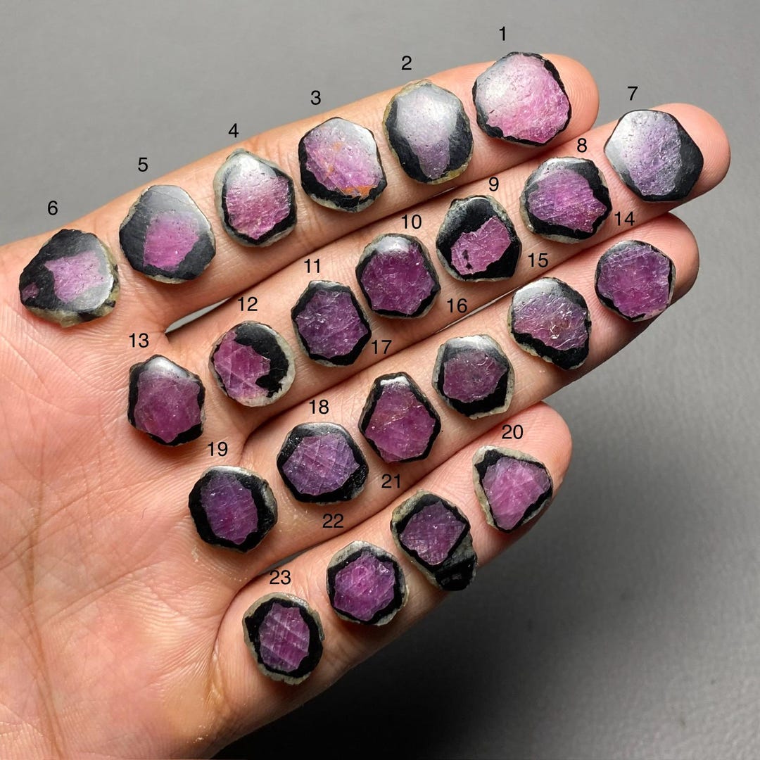 Ruby Trapiche Slice A One Quality 100% Natural Ruby Trapiche Cabochon ...