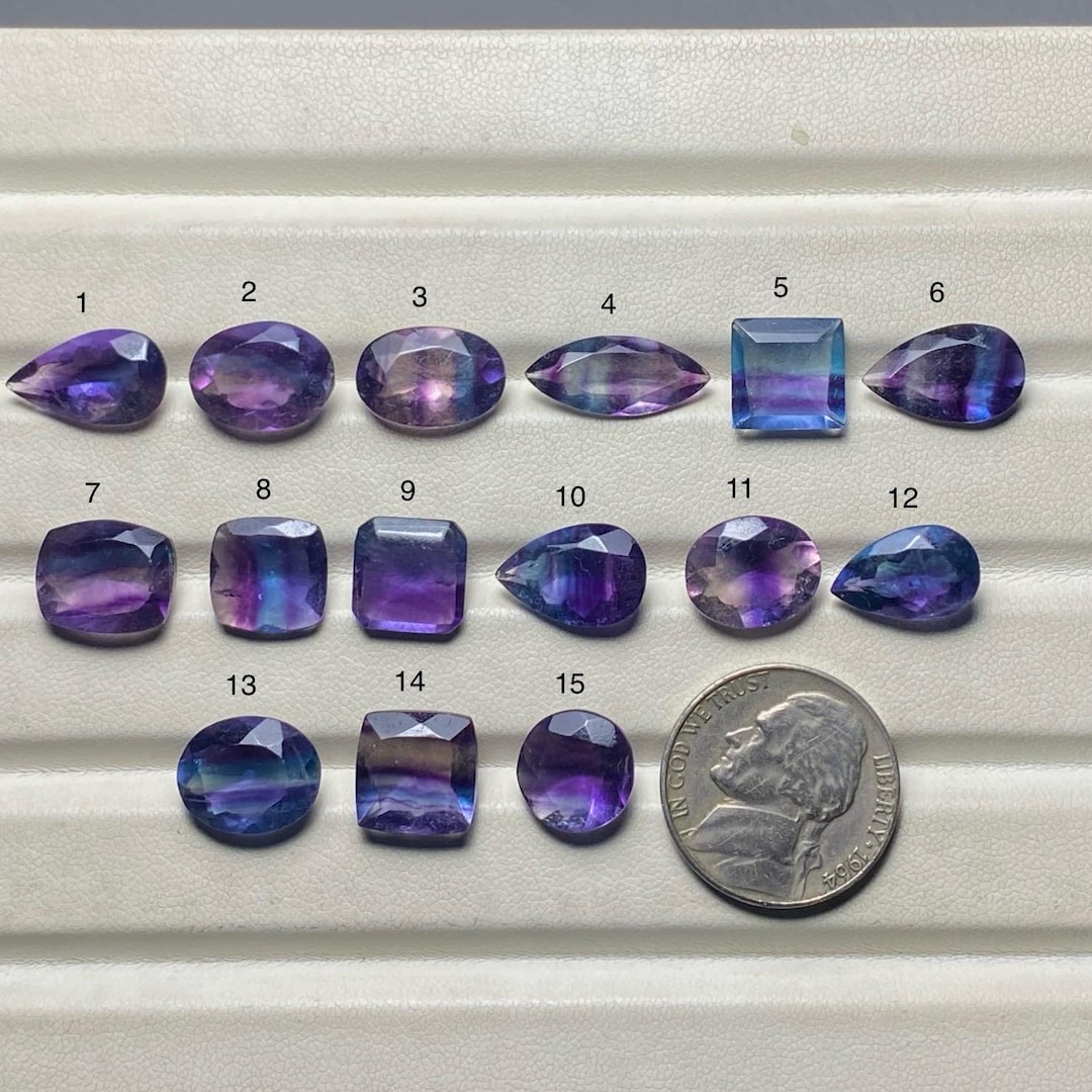 Fluorite Faceted Cut A One Quality 100% Natural Fluorite Cut Loose ...