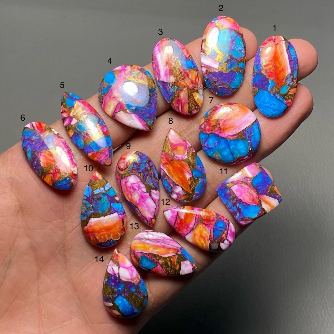Pink Mohave Turquoise A One Quality Spiny Oyster Turquoise Cabochon ...