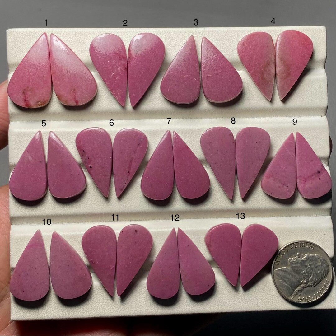 Pink Cobalt Pair A One Quality 100% Natural Pink Cobalt Cabochon Loose ...