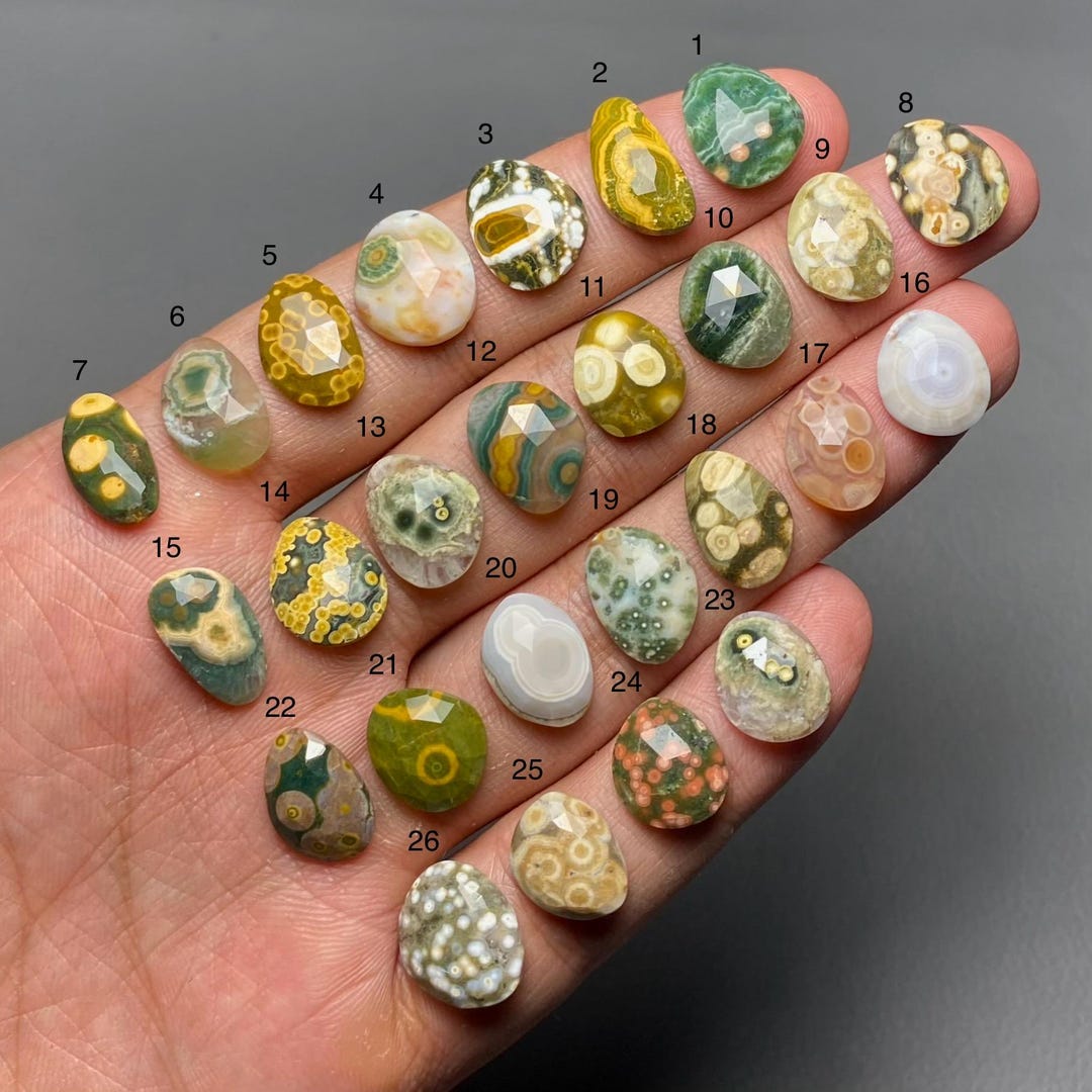 Orbicular Ocean Jasper Rose Cut A One Quality 100% Natural Ocean Jasper ...