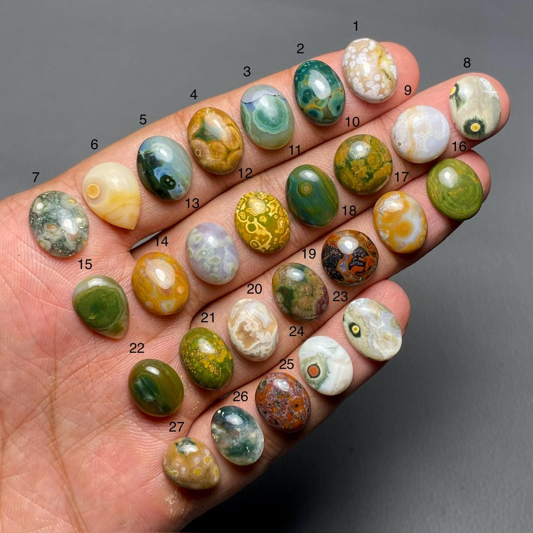 Orbicular Ocean Jasper A One Quality 100% Natural Ocean Jasper Cabochon ...