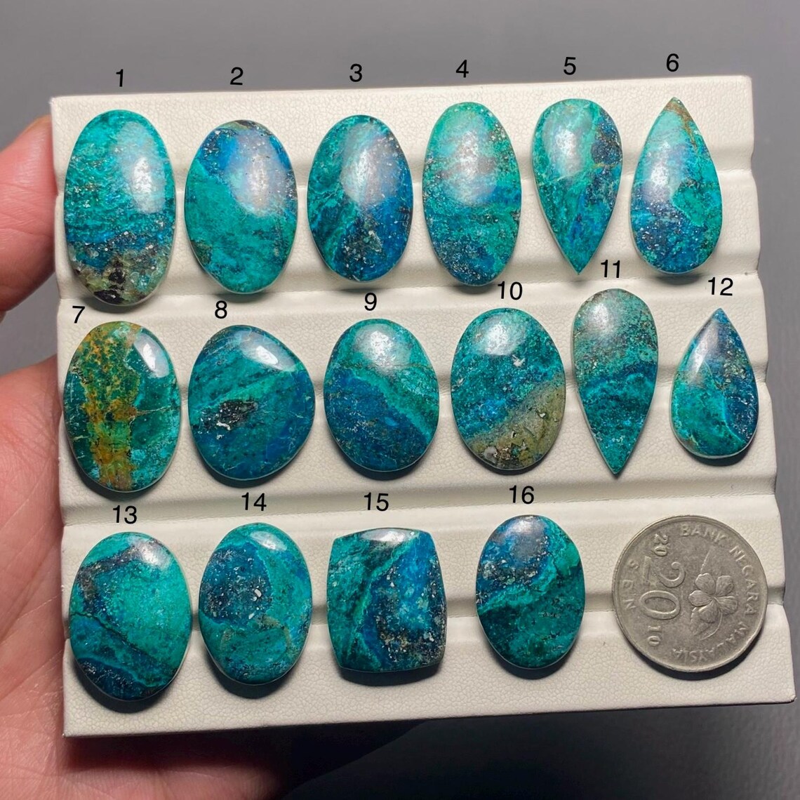 Bi - Colour Chrysocolla A One Quality 100% Natural Chrysocolla Cabochon ...