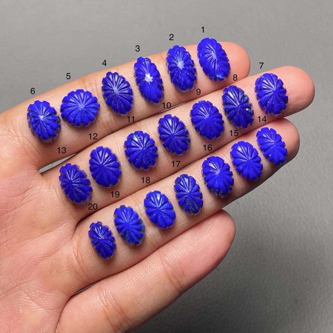 Lapis Lazuli Flower Carving A One Quality 100% Natural Lapis Lazuli ...