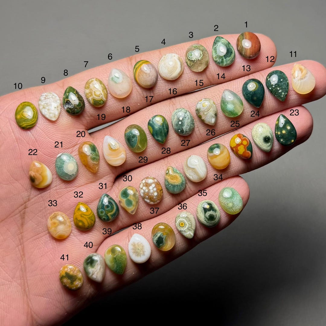 Orbicular Ocean Jasper A One Quality 100% Natural Ocean Jasper Cabochon ...