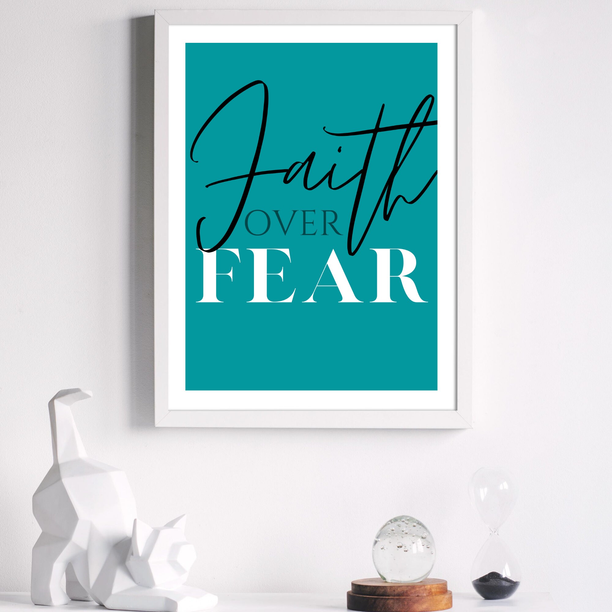 Faith Over Fear Christian Wall Décor Christian Art - Etsy