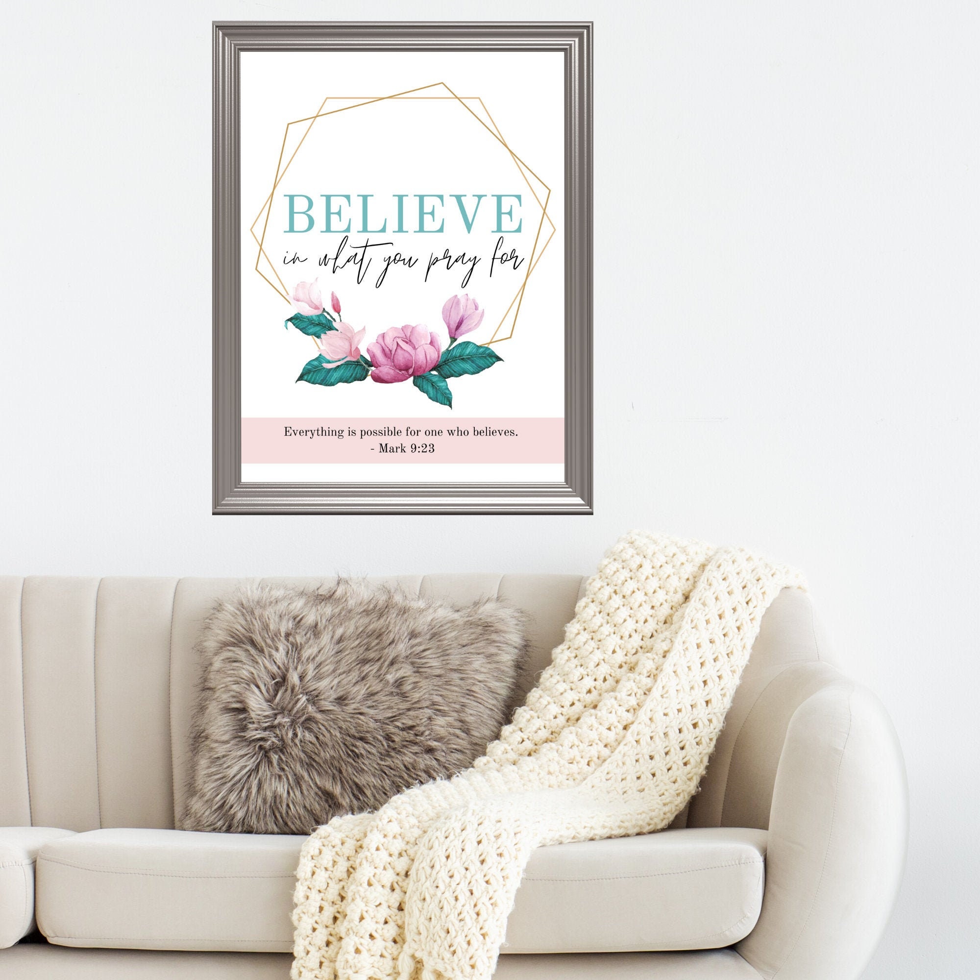 Believe in What You Pray For Mark 923 Christian Wall Decor - Etsy Ireland