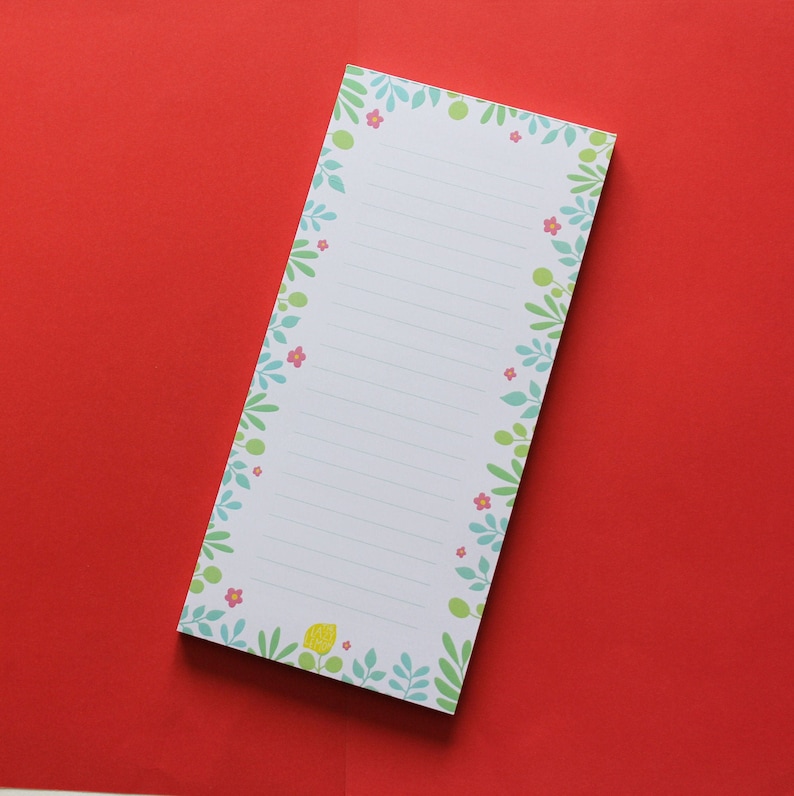 Floral Lined Notepad DL Tear off Pad - Etsy