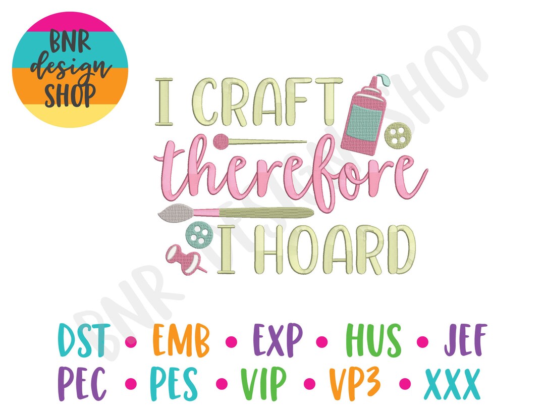 Crafting Embroidery Design, 3 Sizes, Sewing Room Embroidery Design ...
