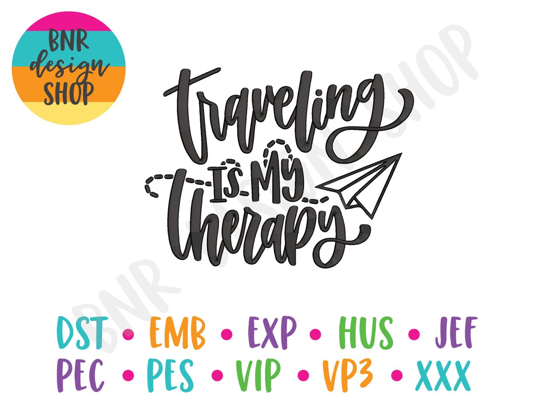 Travel Embroidery Design, 3 Sizes, Vacation Embroidery, Machine ...